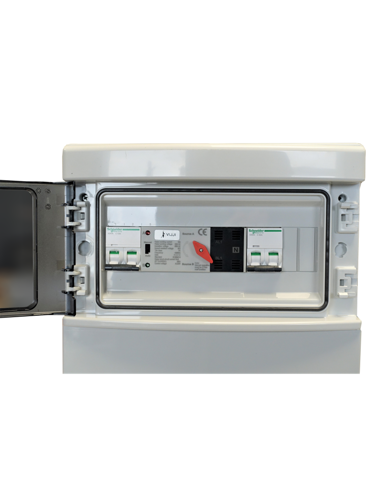 coffret inverseur de source automatique monophasé et tétraphasé 63A
