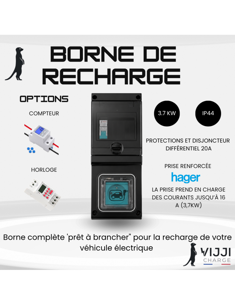 copy of Borne de recharge équipée d'une prise Green'Up complète avec ...